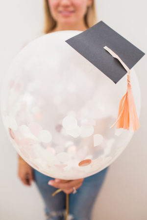 DIY: A Rose Gold Graduation Party Balloon Setup - Lauren Conrad