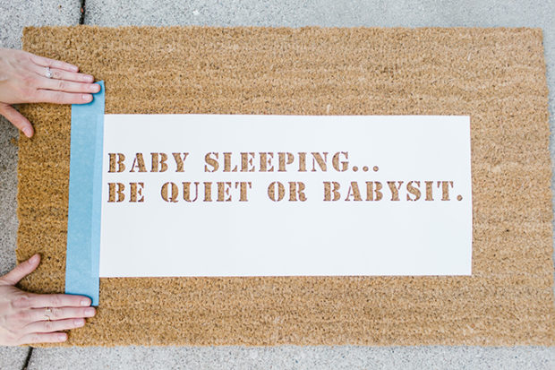 DIY: Stenciled Statement Welcome Mat - Lauren Conrad